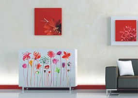 Samolepka na zeď Květiny s Dlouhými Stonky | 65 x 85 cm | DF0444