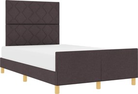 Rám postele s čelo Tmavě hnědá 120 x 190 cm textil 3344791