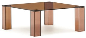 Hnědý skleněný konferenční stolek 85x85 cm Adularia – Kave Home