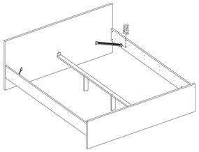 Dvoulůžková postel v dekoru dubu bez roštu 180x200 cm v přírodní barvě Naia – Tvilum