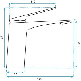 Rea Avalon, umyvadlová baterie h-160, zlatá matná, REA-B2703