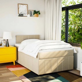 Box spring postel s matrací krémová 120x190 cm textil 3289312