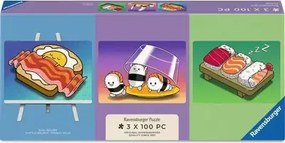 RAVENSBURGER Puzzle se stojánkem Denní menu / 3x100 dílků / od 10 let