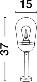 NV 9060195 Venkovní sloupkové svítidlo OMIKA tmavě šedý hliník a čiré sklo E27 1x12W 220-240V bez žárovky IP54 - NOVA LUCE