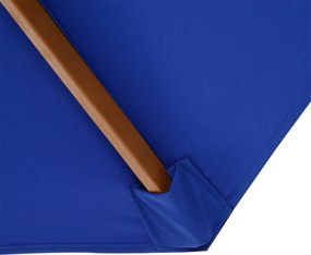 Outsunny slunečník na balkon 300 cm, dřevěný konzolový slunečník, zahradní slunečník, balkonový slunečník, bambus, modrý| Aosom
