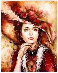 NORIMPEX Malování podle čísel Žena v klobouku (1008493) / 40x50 cm