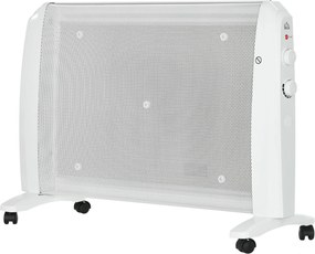 HOMCOM Mika topidlo 1000W/2000W s nastavitelným termostatem, 4 kolečka, 15-20 m², bílá