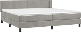 Box spring postel s matrací světle šedá 200x200 cm samet 3130859