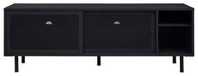 Černý kovový TV stolek 160x55x45 cm Veep – Unique Furniture