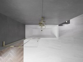 Mexen Velar L, 2-křídlová posuvná vanová zástěna 80 x 150 cm, 8mm čiré sklo, zlatý lesklý profil, 896-080-003-01-50