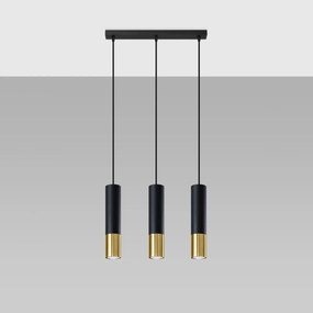 Sollux Lighting Závěsné svítidlo LOOPEZ 3L černé/zlaté
