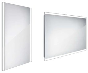 Nimco Zrcadla - Koupelnové podsvícené LED zrcadlo 40x60 cm, hranaté, aluminium ZP 11000