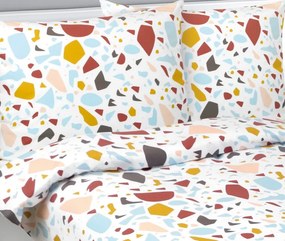 Bellatex Flanelové povlečení Modrá,Oranžová 140x220 cm, 70x90 cm