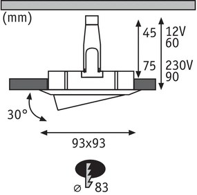 Paulmann 93664 Nova Plus, otočná bodovka GU5,3 nebo GU10, bílá/chrom, 9,3x9,3cm, IP65