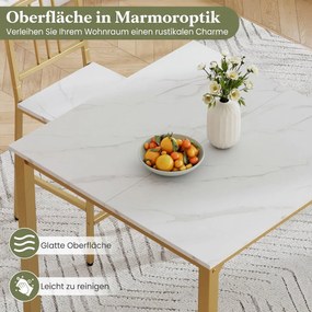 Costway Jídelní stůl s 4 barovými stoličkami ve výšce pultu pro 4 osob Sada