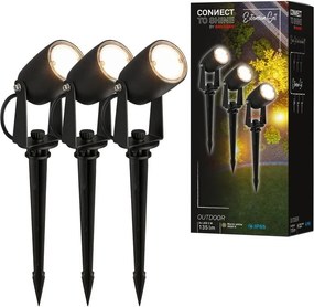 BRI 3928035 CONNECT TO SHINE prodlužovací sada Iris sada 3ks LED zahradních bodových svítidel, IP65 - BRILONER