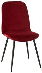 OnaDnes -20% Vínově červená sametová jídelní židle J-line Loko