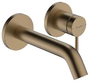 Hansgrohe Tecturis S - Umyvadlová baterie pod omítku, s výpustí, 2-otvorová instalace, EcoSmart, kartáčovaný bronz 73350140