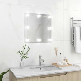 Nástěnné zrcadlo s LED osvětlením čtvercové sklo 3078636