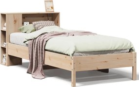 Postel s knihovnou bez matrace 75 x 190 cm masivní borovice 3322855
