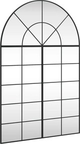 vidaXL Nástěnné zrcadlo černé 100 x 150 cm oblouk železo [3200614]