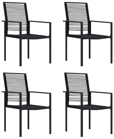 Zahradní židle 4 ks PVC ratan černé 312172