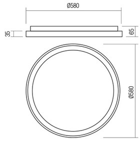 Redo 01-2669 stropní LED stmívatelné svítidlo Iconic pískově bílé, 50W, 3000K, ø58cm