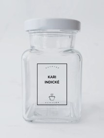 Samolepka na kořenky KARI INDICKÉ průhledná 3 × 4 cm tučné písmo