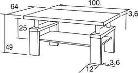 Bradop Konferenční stolek Richard K121 | Provedení: DS-Dub sonoma