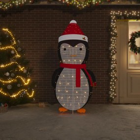 329764 vidaXL Dekorativní vánoční tučňák s LED luxusní tkanina 180 cm