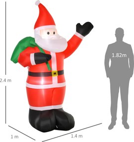 Nafukovací vánoční dekorace Santa Claus 2,4 m