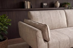 Designová rozkládací pohovka Amiyah 220 cm šampaňský samet