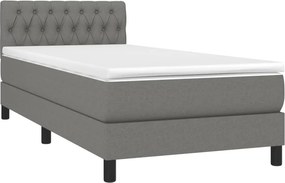 Box spring postel s matrací tmavě šedá 100 x 200 cm textil 3140274