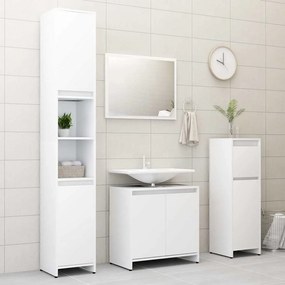 3dílná koupelnová sestava bílá kompozitní dřevo 3056925