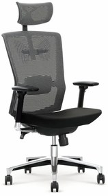 Kancelářská ergonomická židle AMBASSADOR – látka, šedá/černá