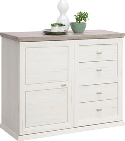 XXXLutz KOMODA, šedá, bílá, 107,9/89,5/43 cm Hom`in - Široké komody - 000003000133