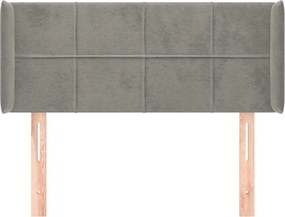 Čelo postele typu ušák světle šedé 103x16x78/88 cm samet 3118810