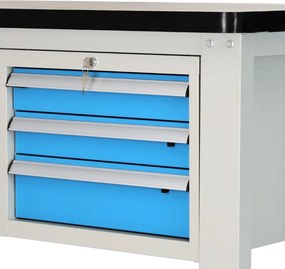 Dílenský stůl Solid MDF-23, 180 cm, 2 závěsné boxy, černá
