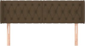 Čelo postele typu ušák tmavě hnědé 163x16x78/88 cm textil 3119113
