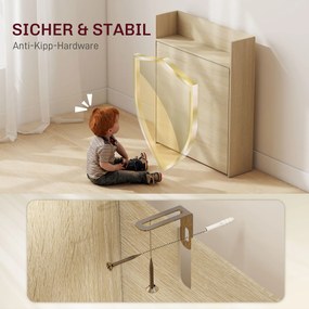 HOMCOM Skládací jídelní stůl s regálem, industriální design, úspora místa, pro malé prostory, 78,5 x 91 x 93 cm, dub