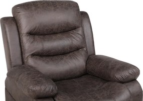 TV křeslo DORMI s elektrickým polohováním — látka vintage, hnědá, nosnost 130 kg