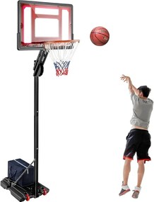 Costway Výškově nastavitelný basketbalový stojan basketbalový koš s kolečky