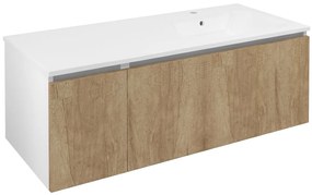 Sapho Sapho, LOREA skříňka s umyvadlem 121x46x51, 5cm (30+90cm), pravá, dub Alabama/bílá matná, LE090-2231-R-02