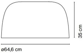 Marset A681-118 Djembé C 65.35, červené stropní svítidlo, 28,5W LED 2700K stmívatené, prům. 64,6cm