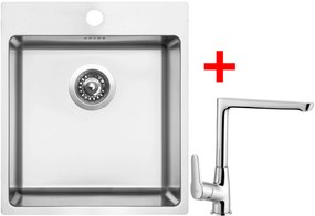 Set Sinks BLOCKER 450 V kartáčovaný + baterie CASPIRA Chrom