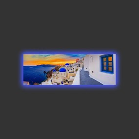 Obraz s LED osvětlením SANTORINI 30 x 90 cm