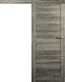 posuvné interiérové dveře na stěnu vasco doors TEO plné, model 1 Průchozí rozměr: 70 x 197 cm, Orientace dveří: Levé dveře, Dekor: Dub stříbrný