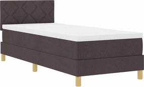 Postel s boxspringem s polštářem Tmavě hnědá 80 x 200 cm textil 3338954