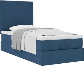 Osmanský postel s matrací modrá 90x200 cm textil 3313049