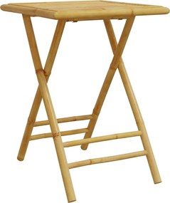 3dílný skládací bistro set s krémově bílými poduškami bambus 3208933